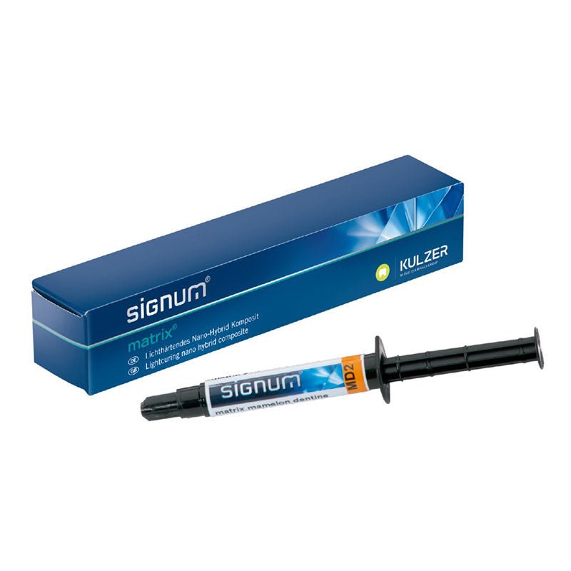 Signum matrix composite hybrid Kulzer - Transparency and fluorescence.