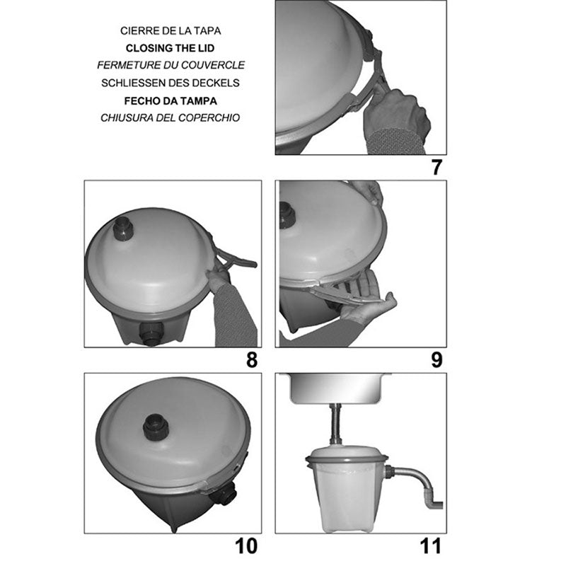 Bac de Décantation 19 L Sous Evier - avec Couvercle et Sac.